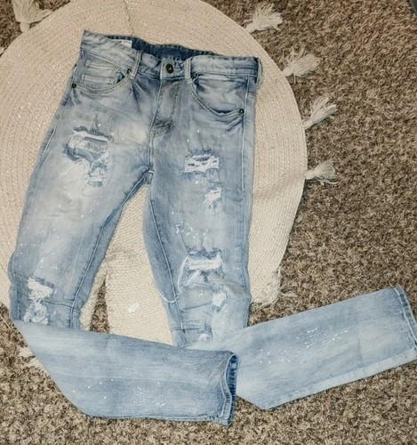 Smoke Rise Stacked Jeans Mens Size 30/34 Distressed Skinny | eBay