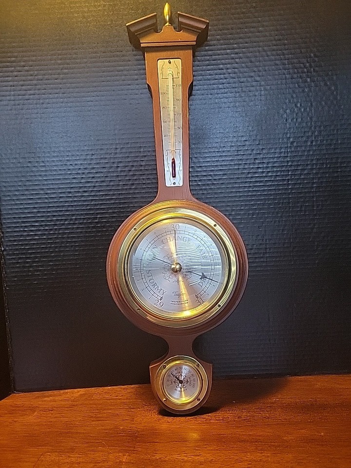 Vintage Thermometer Barometer Weather Station Taylor Instrument Company ...
