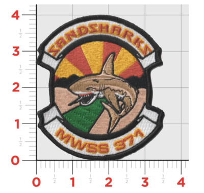 4" MARINE CORPS MWSS-371 SAND SHARKS 2021 HOOK & LOOP EMBROIDERED PATCH ...