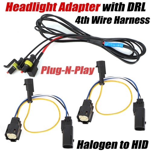 For Jeep Wrangler JL 2018-22 LED Headlight Adapter w/ DRL 4th Wiring ...