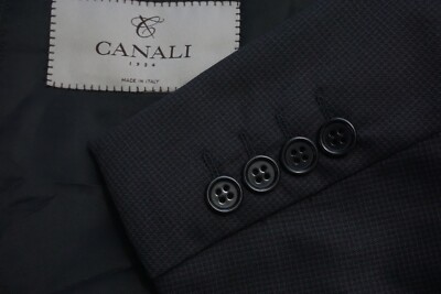 Canali 1934 Silver Label Wool Black Microplaid Sport Coat Jacket Sz 50R ...