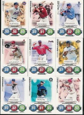 2010 TOPPS SERIES 2 BASEBALL ATTAX CODE CARDS COMPLETE INSERT SET (27 ...