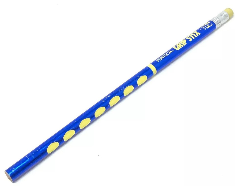 VINTAGE PENTECH GRIP STIX PENCIL Blue & Yellow 80’s 90s New Unsharpened ...