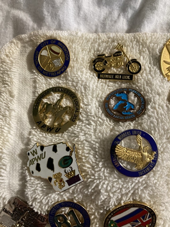 APWU American Postal workers Union Lapel Pin Lot Of 52 VINTAGE | eBay