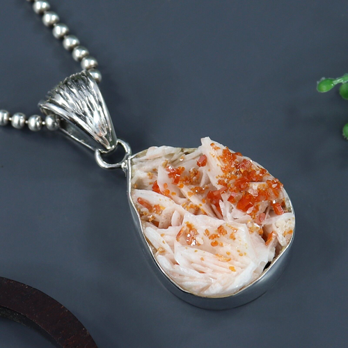 925 Sterling Silver Natural Barite Morocco Druse Pendant Handmade ...