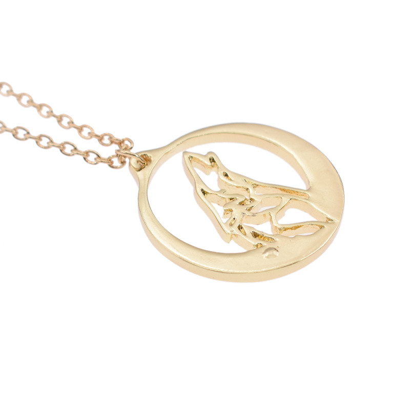 Howling Wolf Pendant Chain Necklace Vintage Jewelry Charm Gift ...