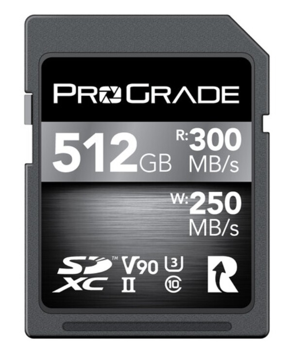 Prograde Digital SD UHS-II 512 GB Card V90 250MB/s Write 300 MB/s read ...