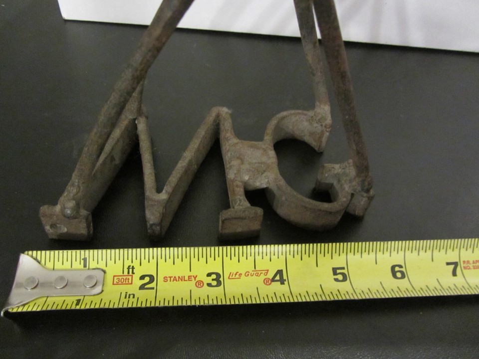 antique cattle branding wrought iron forged brand primitive metal MC ...