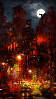 NEW Mark Chilcott RED CITY BATMAN DARK KNIGHT art print poster ...