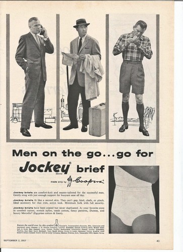 Vintage 1957 Jockey Brief Underwear Original Magazine Print Ad | eBay