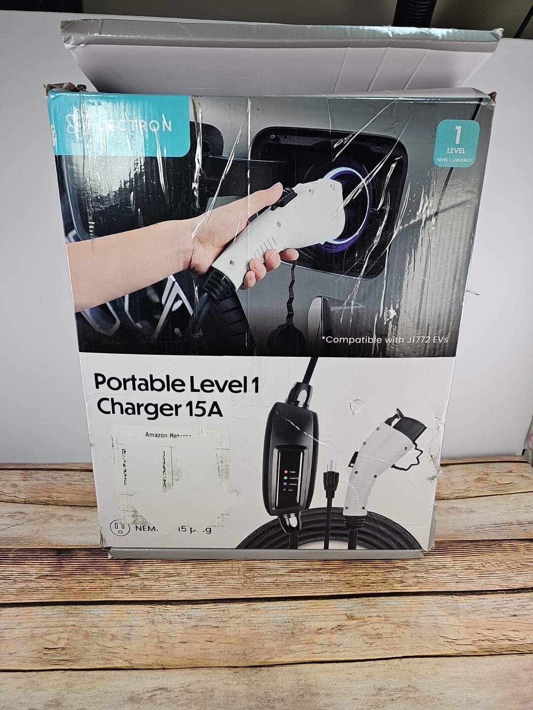 Lectron Level 1 Tesla Charger - 110V, 15A, NEMA 5-15 Plug, 18ft J1772 ...