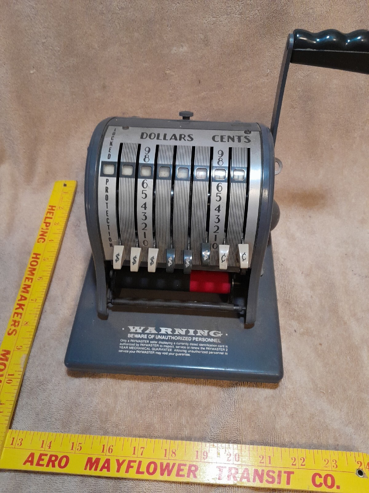 Vintage Paymaster Ribbon Writer, Series 8000-With Key Check Printer ...
