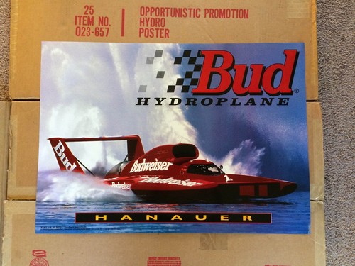 Miss Budweiser Chip Hanauer Hydroplane Poster NOS! Bud Boat Racing 1995 ...
