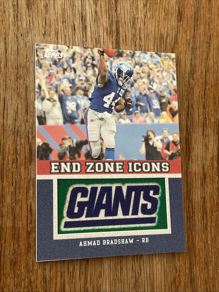 2011 Topps AHMAD BRADSHAW #EZI-89 End Zone Icons RELIC PATCH - NFL ...