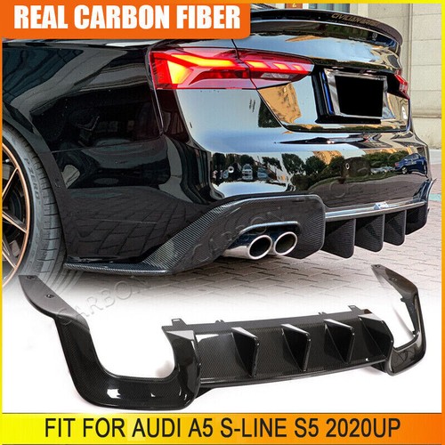 DRY Carbon Rear Bumper Diffuser Lip Splitter For Audi A5 S-line S5 B9.5 ...