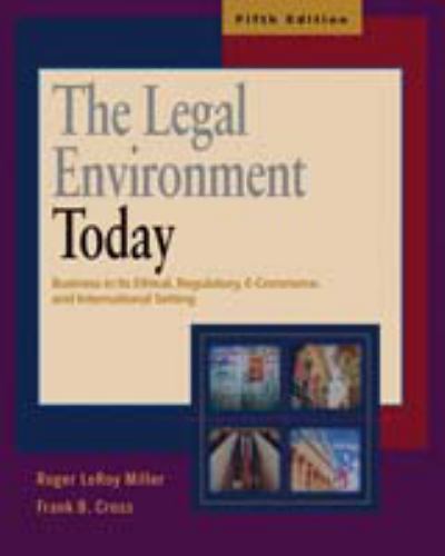 Available Titles Cengagenow Ser.: Legal Environment Today : Business in ...