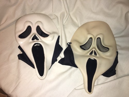 Vintage EU Stamped Ghostface Halloween Mask Pair W/Hood | eBay