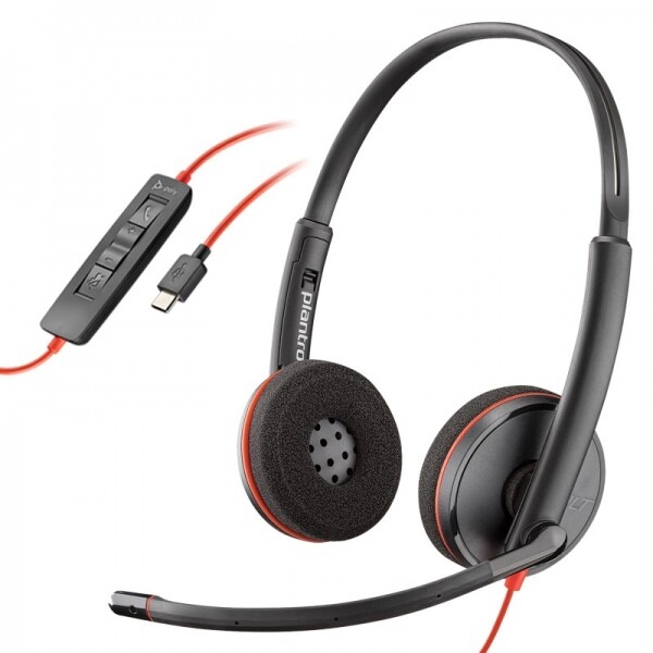 PLANTRONICS Blackwire C3220 Stereo Microsoft Lync USB-C Computer ...