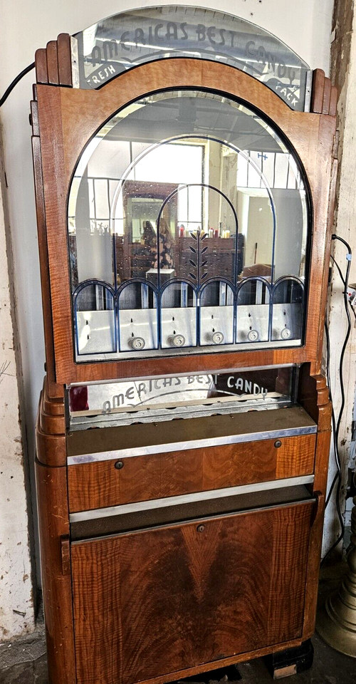 Vtg 1920s Antique Art Deco AMERICAS BEST Coin-Op Movie Theater Candy ...