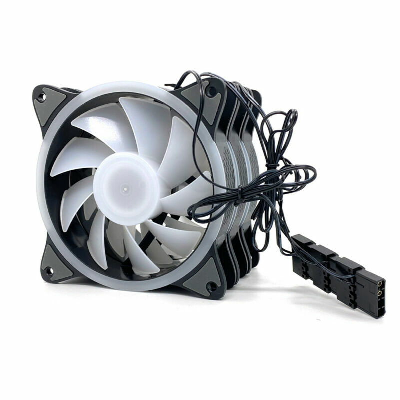 6 Packs RGB LED 120mm ARGB & PWM PC Computer Case Cooling Fans Black ...