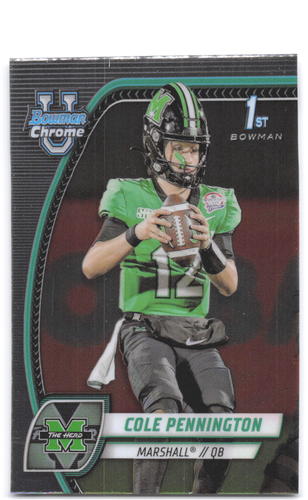 2024 Bowman University Chrome 1st Bowman Cole Pennington Marshall | eBay