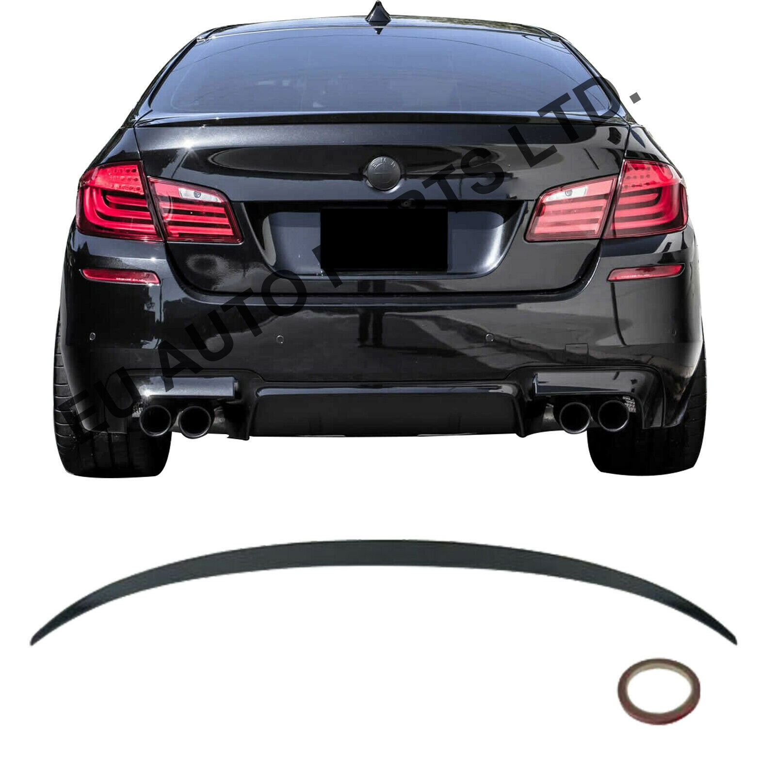 FOR BMW 5 SERIES GLOSS BLACK F10 M-SPORTS REAR TRUNK LID LIP BOOT ...