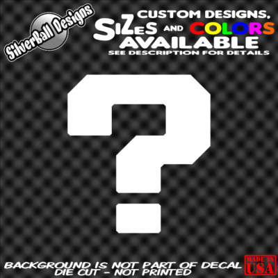 Super Mario Mystery Block Question Mark Vinyl sticker Wii Nintendo NES ...