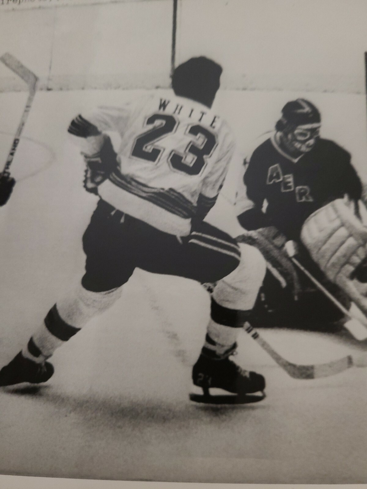 1973 DON MCLEOD WHA HOCKEY PHOTO GOALIE MASK NEGRO NHL LOS ANGELES ...