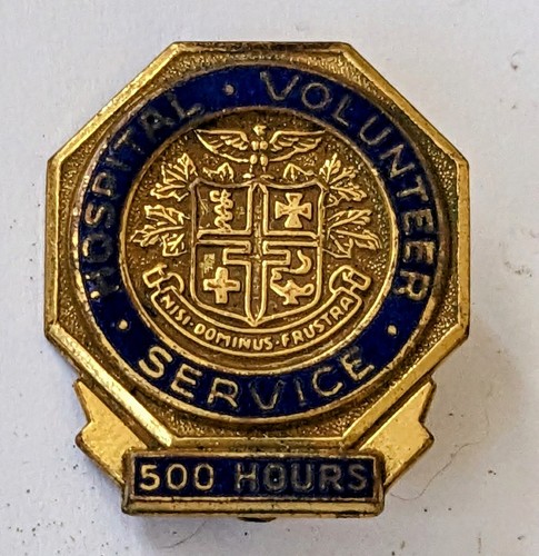 Hospital Volunteer Service 500 Hours Gold Tone Vintage Lapel Pin | eBay