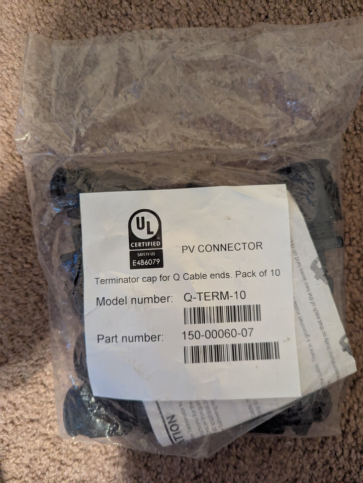 Terminator cap for Q cable ends, pack of 10, PV connector | eBay