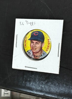 1956 Topps Baseball Pin Coin Button Pinback Art Fowler Cincinnati Reds ...