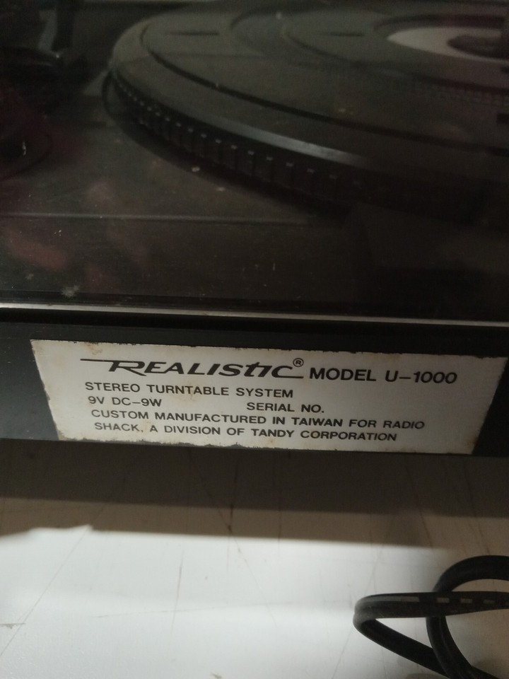 Vintage Realistic Belt Drive Automatic Turntable System 200 Model U ...