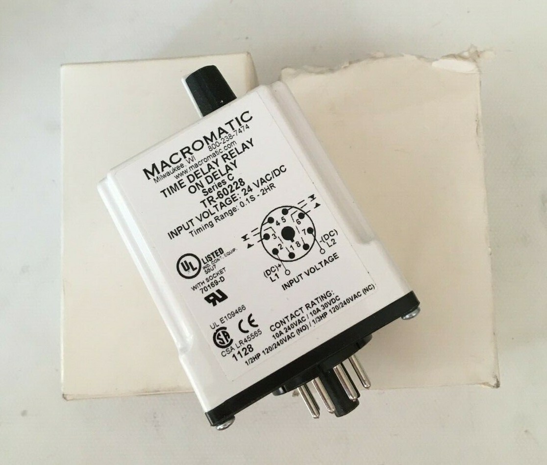 Macromatic Time Delay Relay On Delay Lot of 3 TR-60228 NIB Free ...