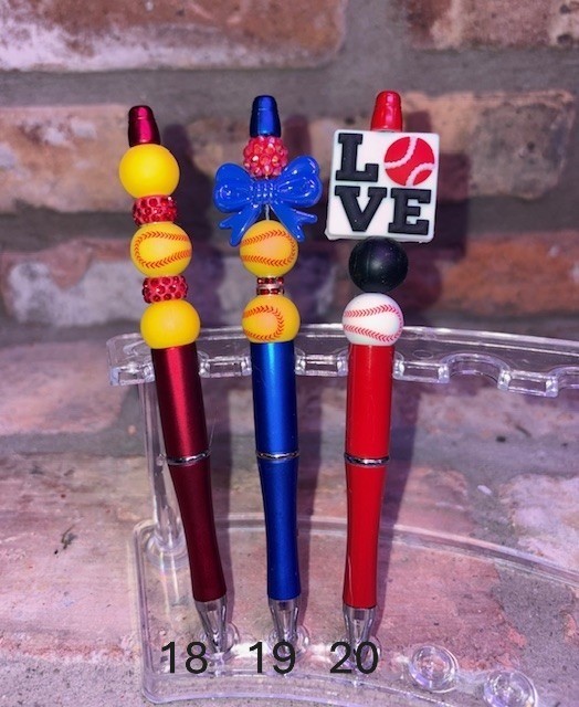 SPORTS custom beaded pens basketball football softball volleyball ...