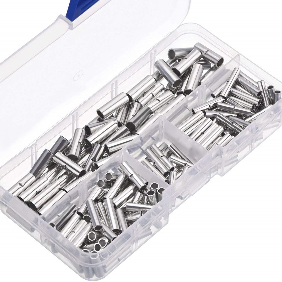 200/660X Bare Copper Ferrule Wire Splice Butt Connector 22-10AWG Crimp ...