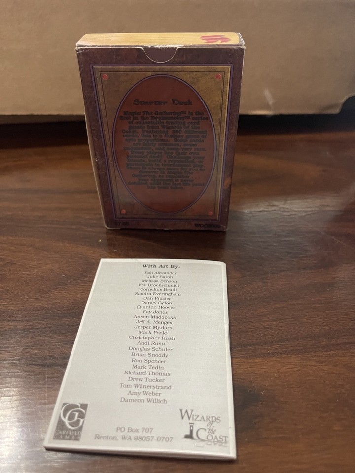 RARE MTG ORIGINAL ALPHA EMPTY STARTER DECK BOX + INSTRUCTIONS | eBay