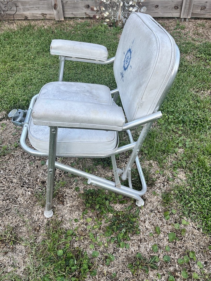 Local Pickup Folding Deck Marine Chair Vintage Fish Fighting Chair | eBay