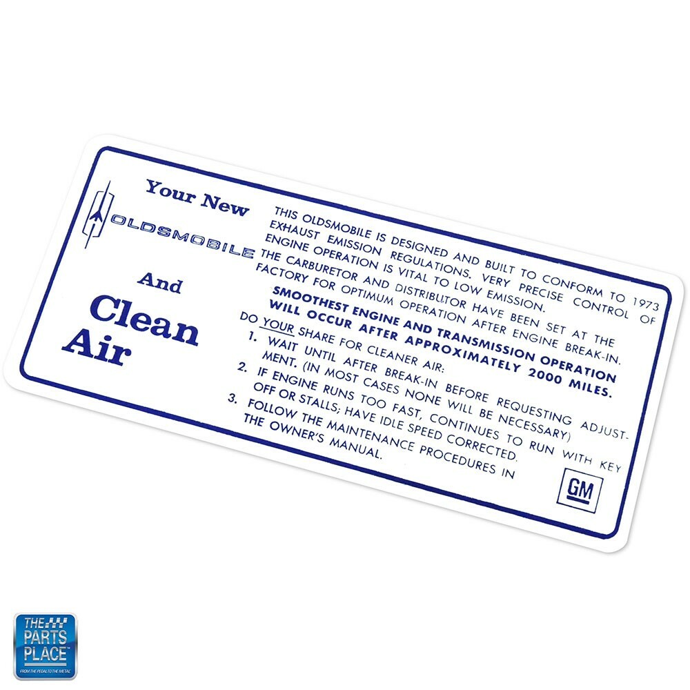 1973 Cutlass Trunk Clean Air Decal DO0150 EA | eBay