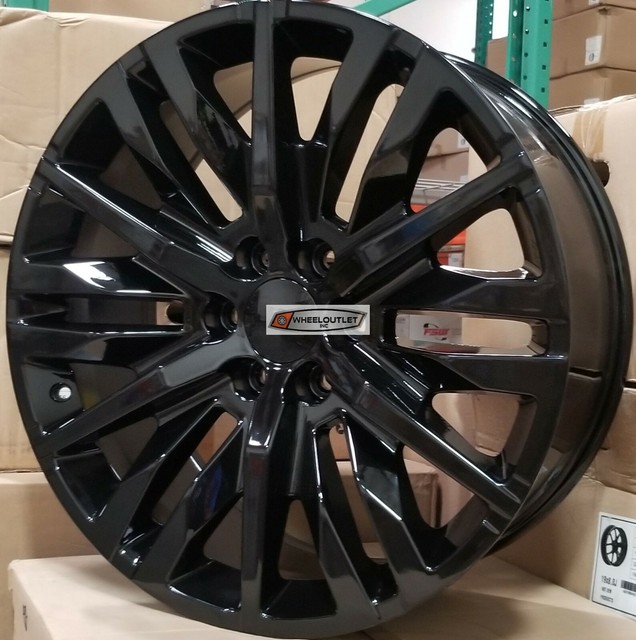 26 GMC Replica Wheels Black Milled Rims Yukon Sierra Chevy Tahoe ...