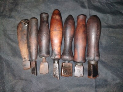 Lot Of 7 Antique Vintage Leather Shoe Cobbler Tools Shoe Maker Tools (2 ...