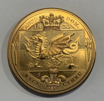 1830 Great Britain William IV Patina Retro Crown Wales Cymru Welsh ...
