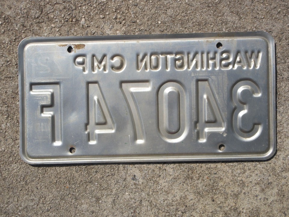 1973 Washington Camper Trailer License Plate 34074 F Airstream Nomad ...