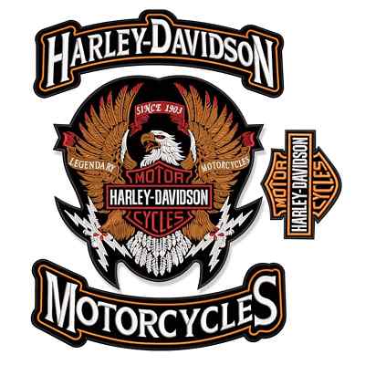 Harley Davidson Motorcycles Eagle Winged Large Silver Patch Emblem | eBay