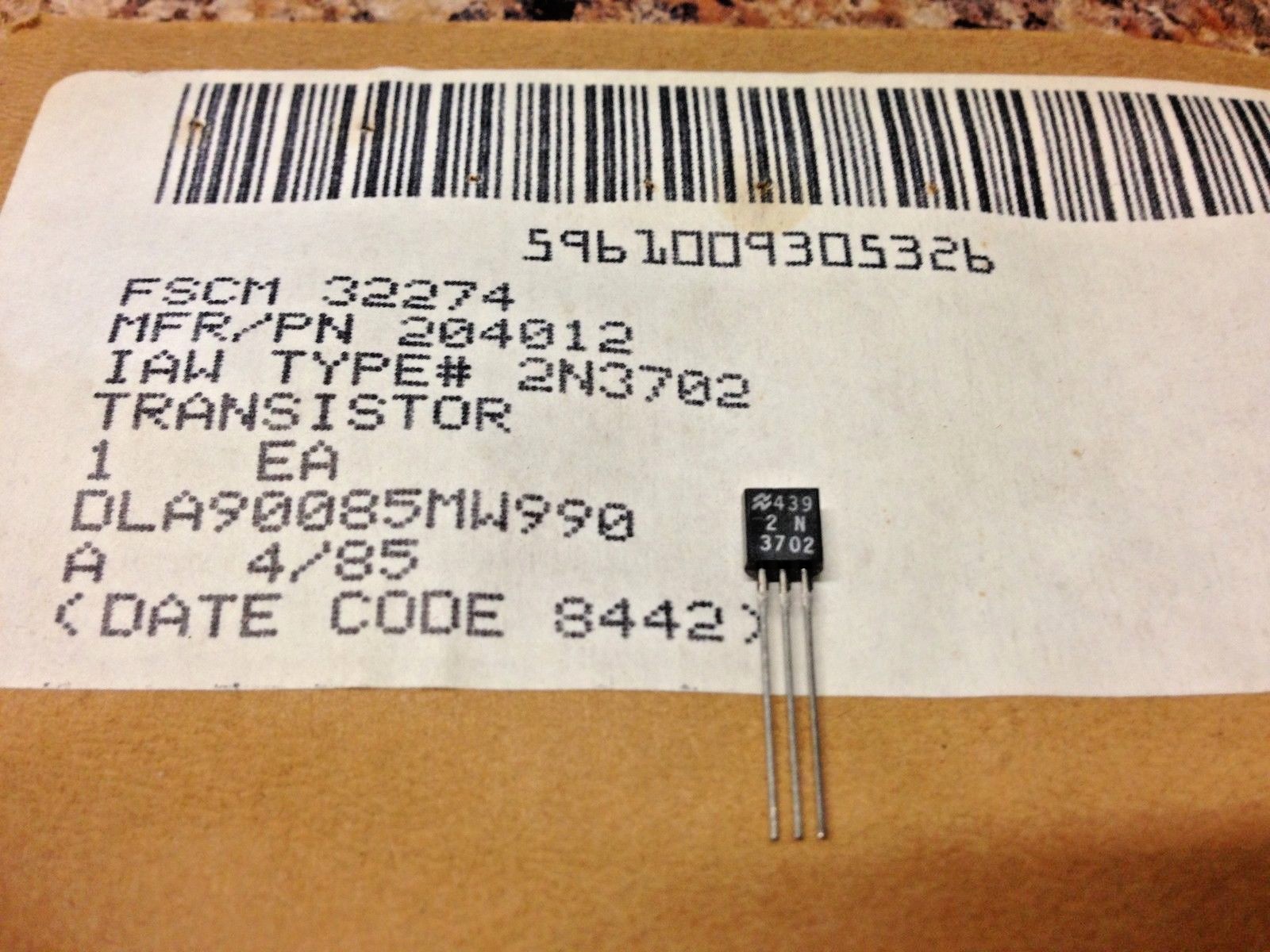 LOT OF 5 - 2N3702 NSC Transistor GP BJT PNP 25V 0.5A 3-Pin New Original ...