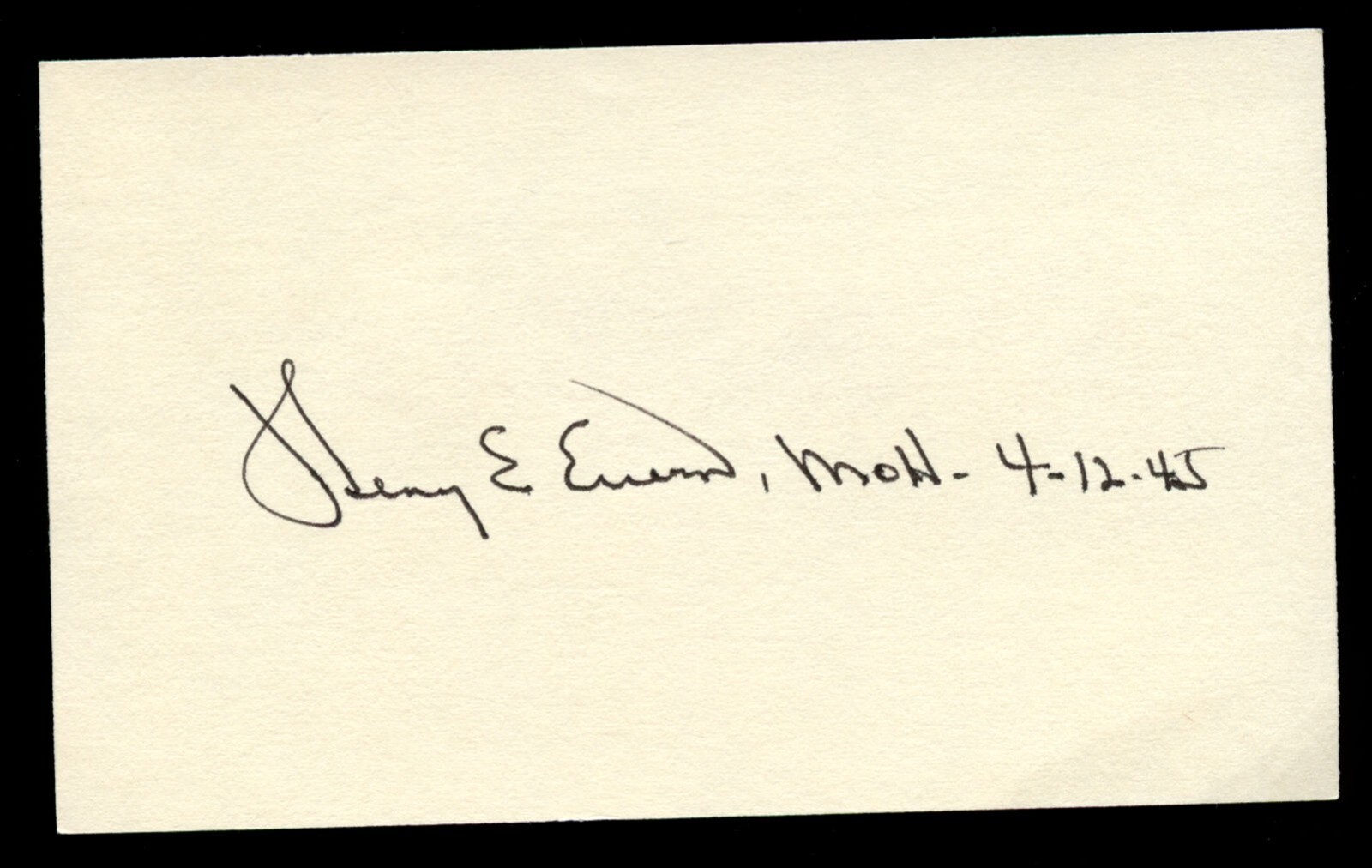 Henry Erwin d2002 signed autograph 3x5 card Medal of Honor USAAF WWII ...