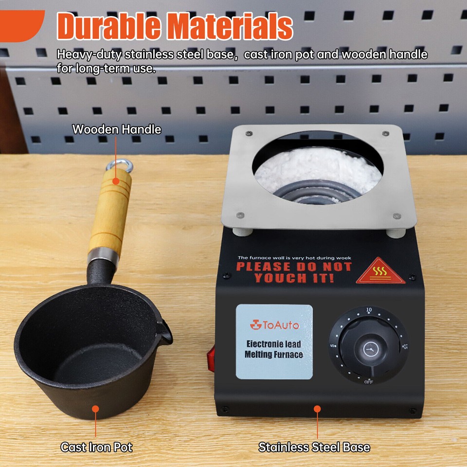 TOAUTO Electric Lead Melting Pot for Fishing Weight Mold Bullet Casting ...