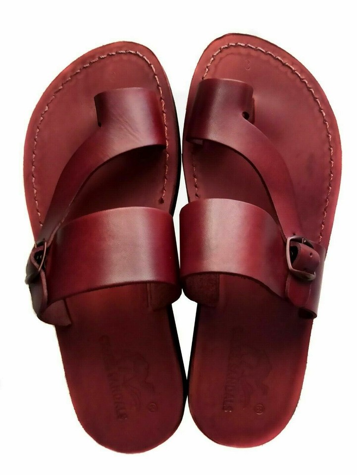 100% Leather Roman Jesus Sandals Unisex Strap Handmade US 5-16 EU 36-50 ...