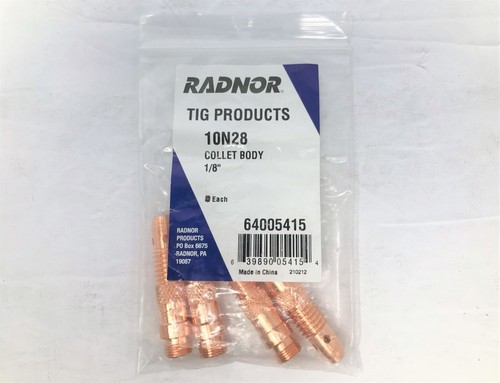 Radnor 10N28 TIG Collet Body 1/8" (4-Pk) New | eBay