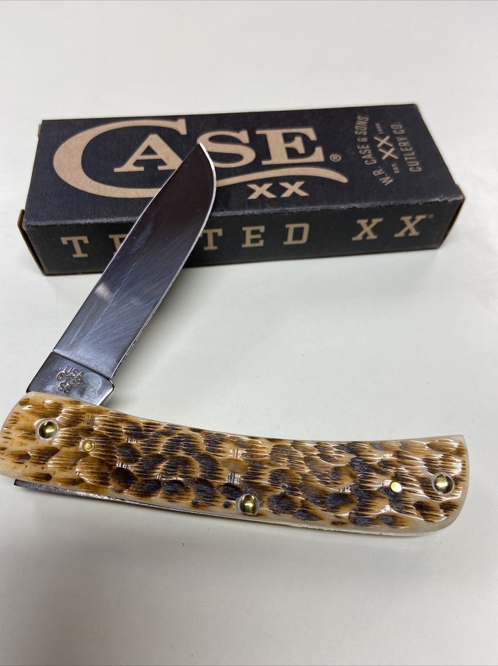 CASE XX # 00245 AMBER BONE PEACH SEED JIG SOD BUSTER JR SS | eBay