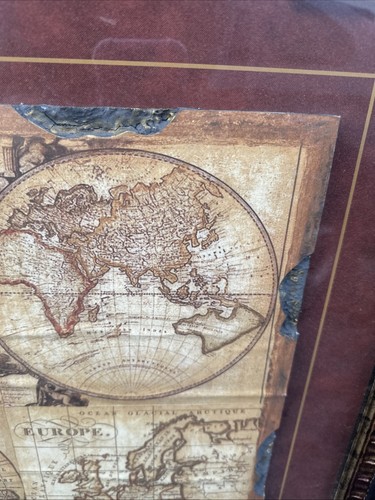 Old World Map Corners Framed Art 25-26x31-32 | eBay